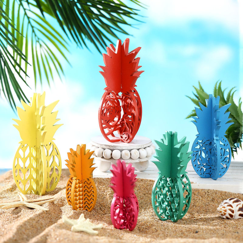Bay Isle Home™ 6 Pcs Summer Pineapple Table Decorations | Wayfair